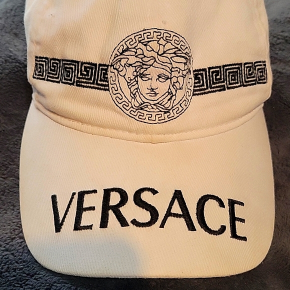 Versace | Accessories | Authentic Versace White Velcro Baseball Cap ...
